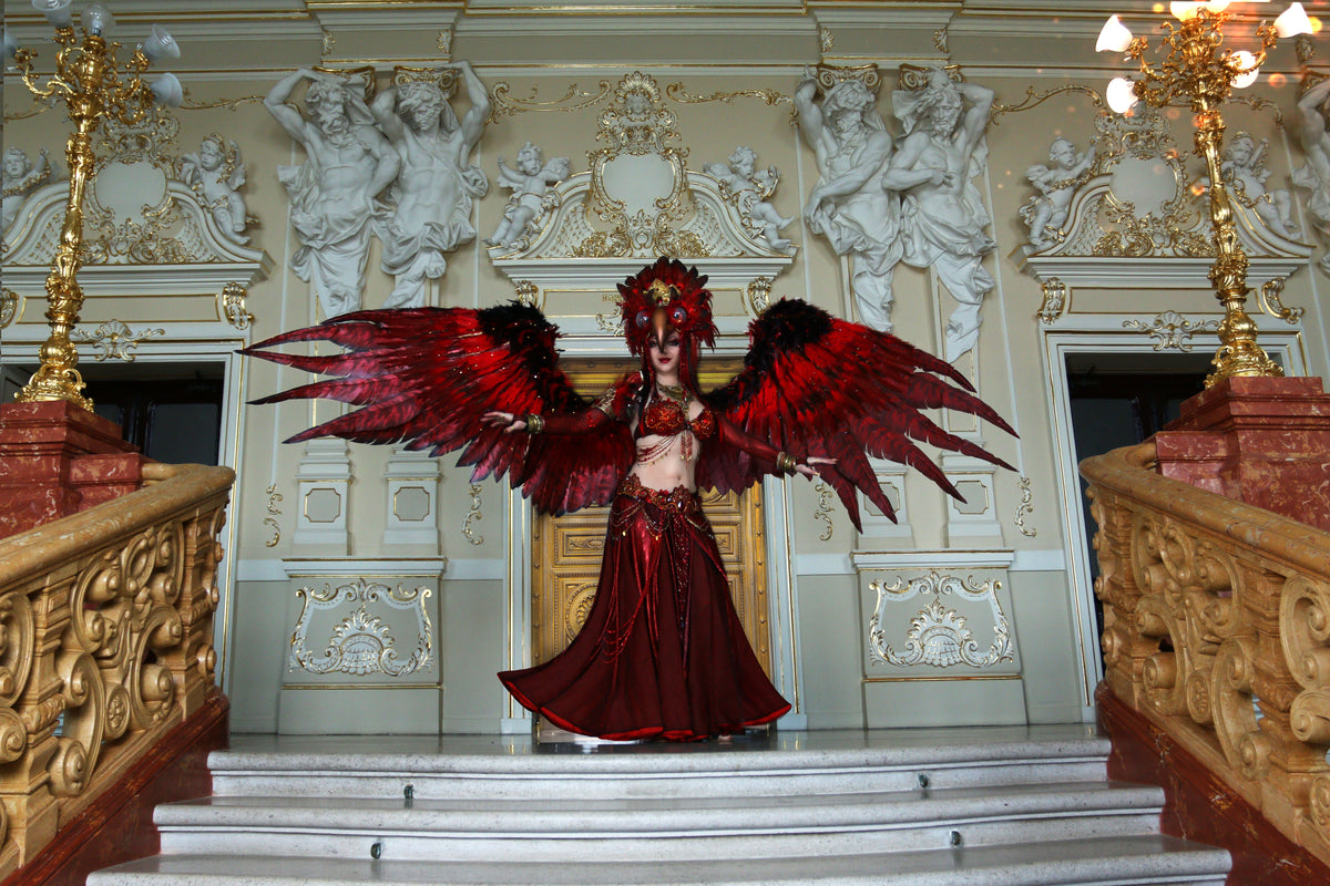 Red Burlesque Fantasy Halloween Bird Upcycle Costume - In Stock ...